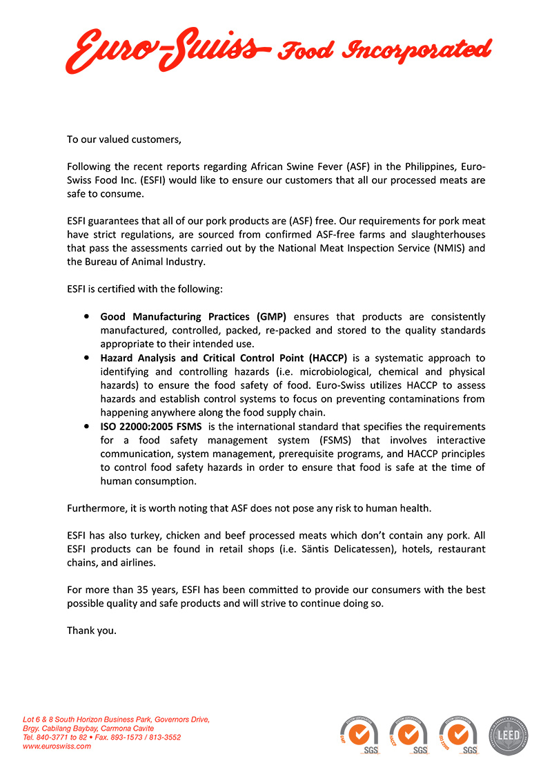 Home | Euro-Swiss Food Inc.